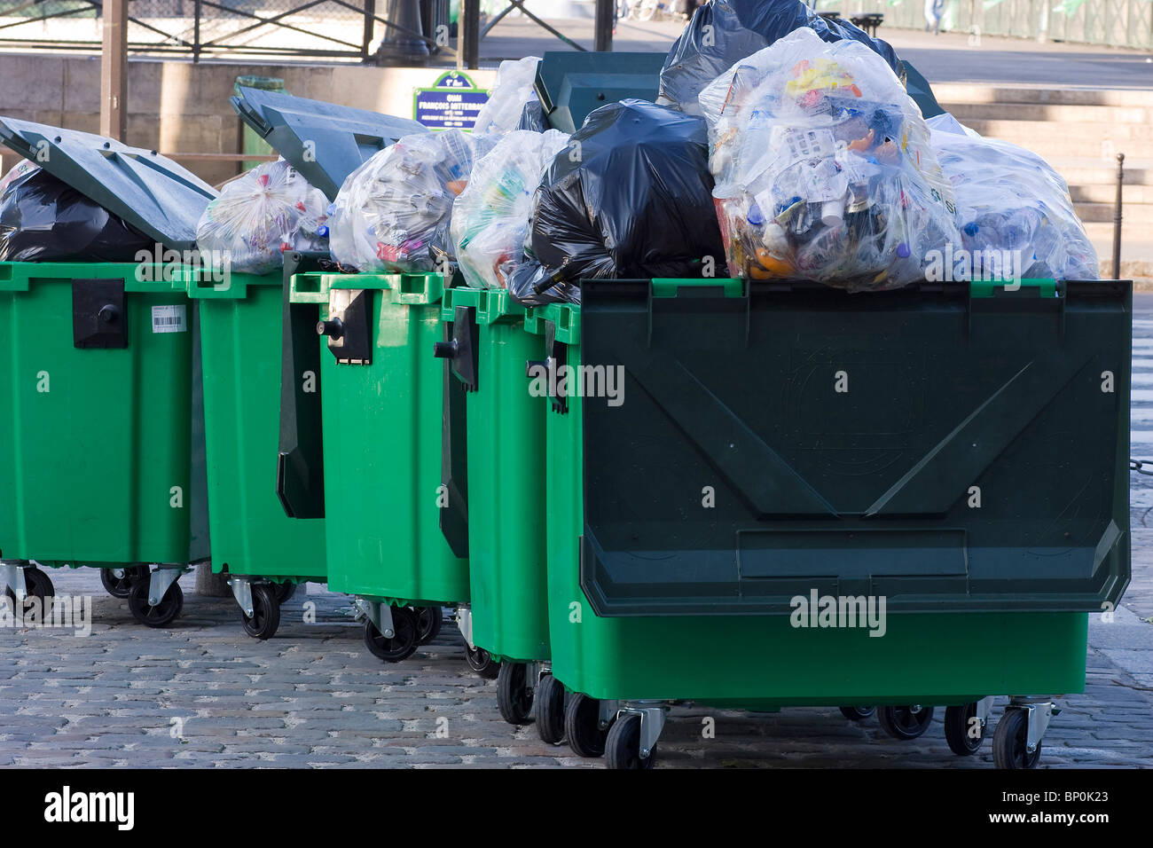 France, Paris, dustbins Stock Photo - Alamy