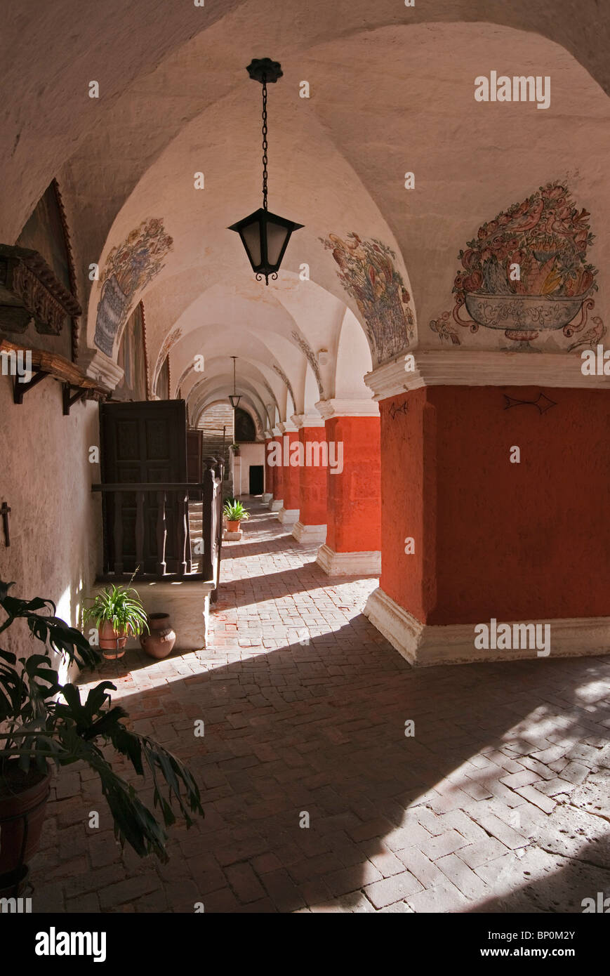 Peru, A vaulted walkway in the magnificent Santa Catalina Convent ...