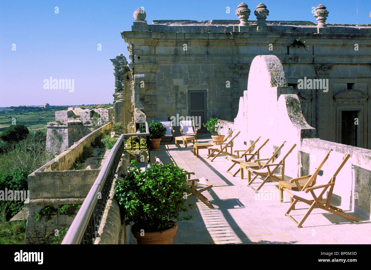 Malta, Mdina, Xara Palace Hotel, roof terrace Stock Photo - Alamy