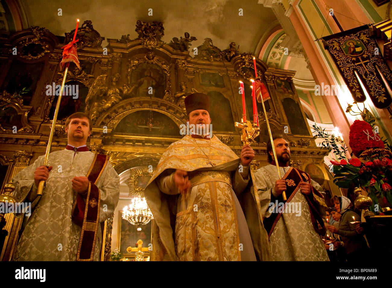 Russia; St. Petersburg; During the Russian Orthodox Easter ceremony at ...