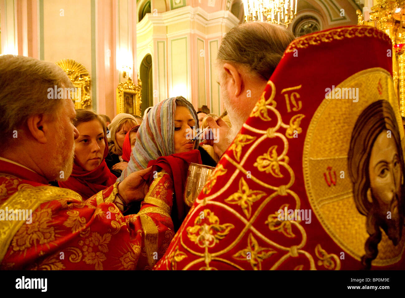 Russia; St. Petersburg; During the Russian Orthodox Easter ceremony at ...