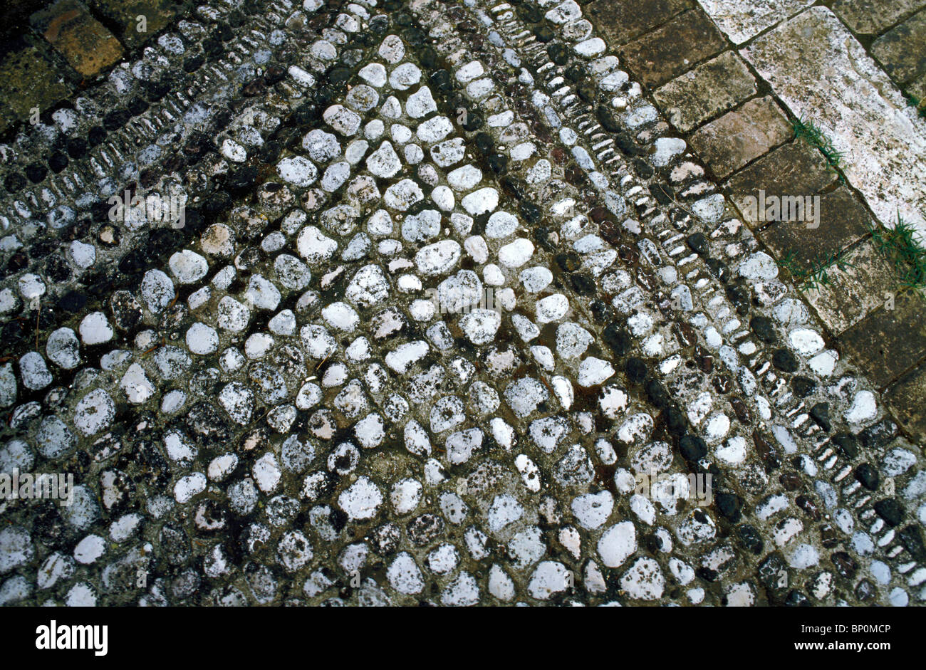 Greece, Corfu, stone courtyard Stock Photo - Alamy