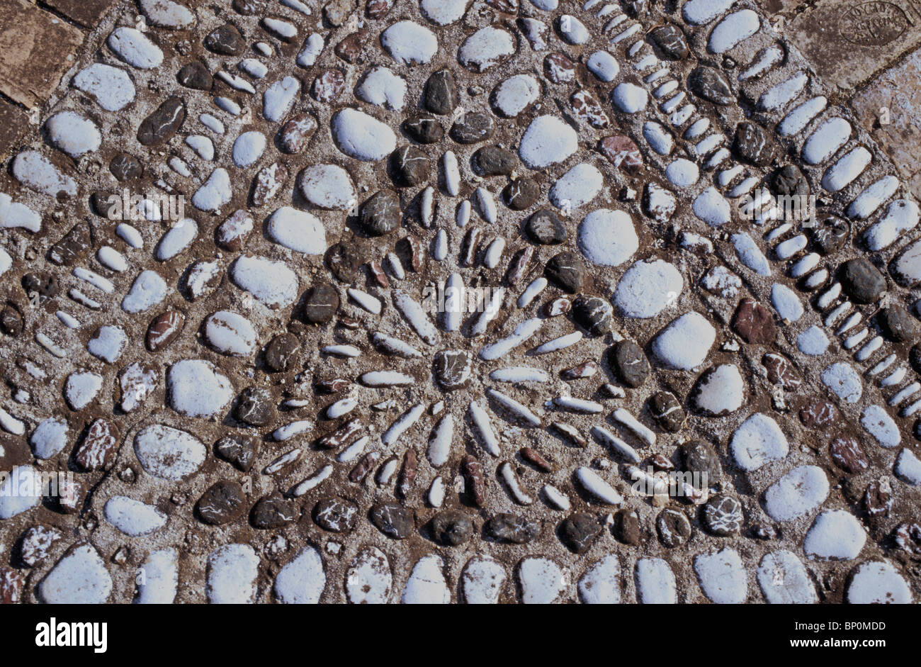 Greece, Corfu, stone courtyard Stock Photo - Alamy