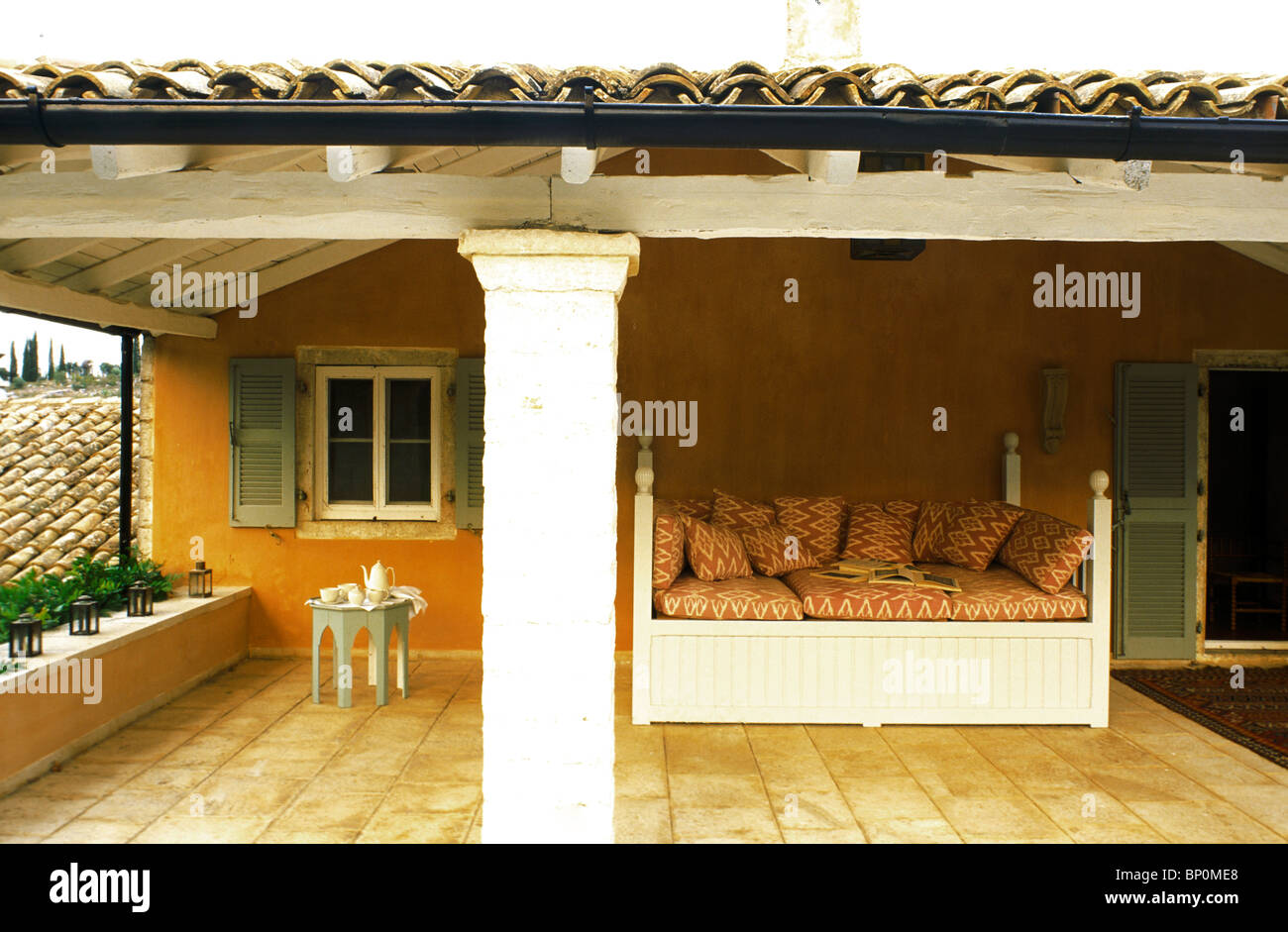 Greece, Corfu, house detail Stock Photo - Alamy