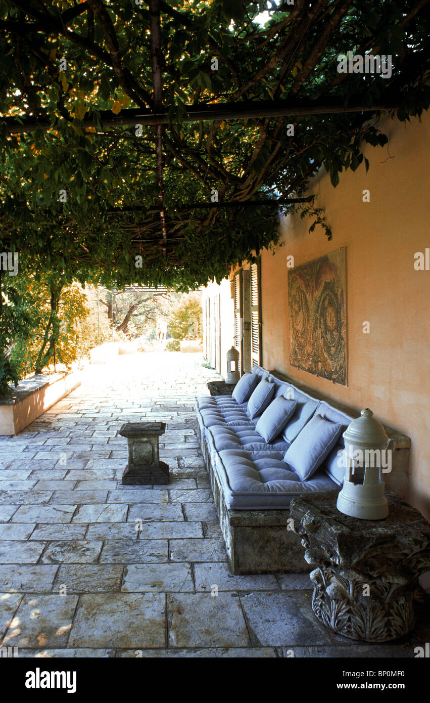 Greece, Corfu, arbor in garden Stock Photo - Alamy