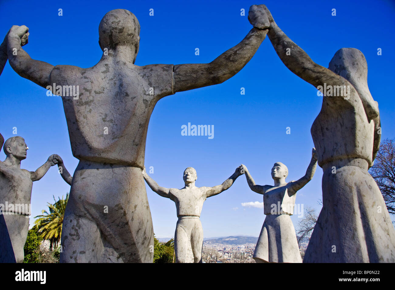 A sculpture of people performing the Sardana, the traditional Catalan ...
