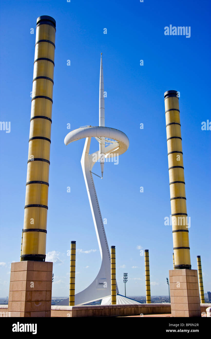 Telecommunications tower by architect Santiago Calatrava, Montjuic ...