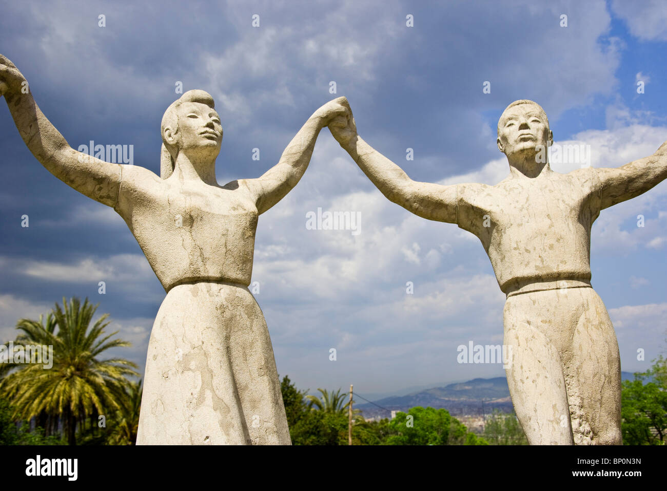 A sculpture of people performing the Sardana, the traditional Catalan ...