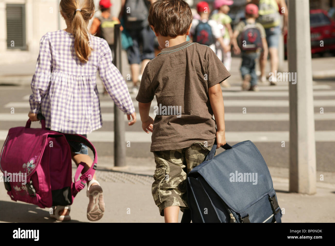 Children on their way to school Stock Photo - Alamy