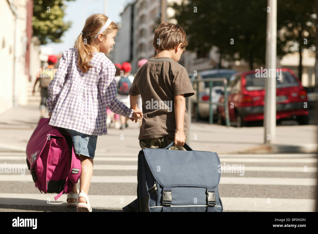Children on their way to school Stock Photo - Alamy
