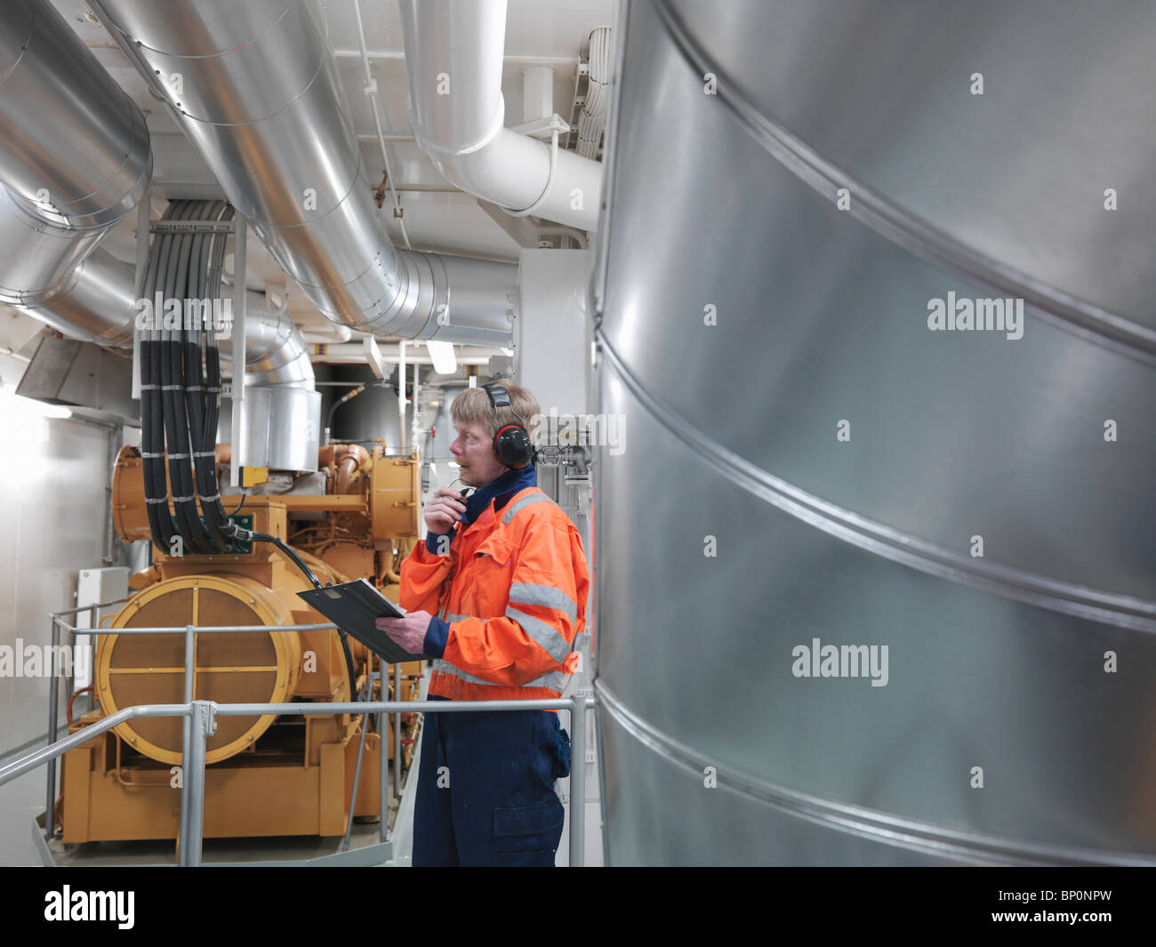 Side view of ship with view on the engine room hi-res stock photography ...