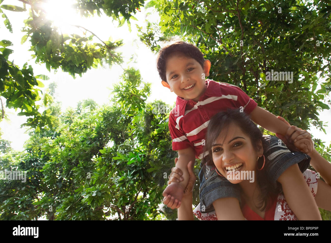 Mother and son having fun Stock Photo - Alamy