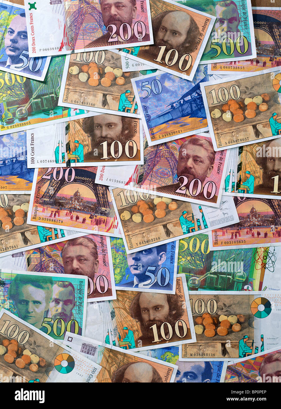 French francs bills Stock Photo - Alamy