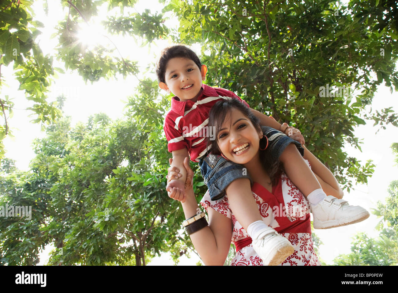 Mother and son having fun Stock Photo - Alamy