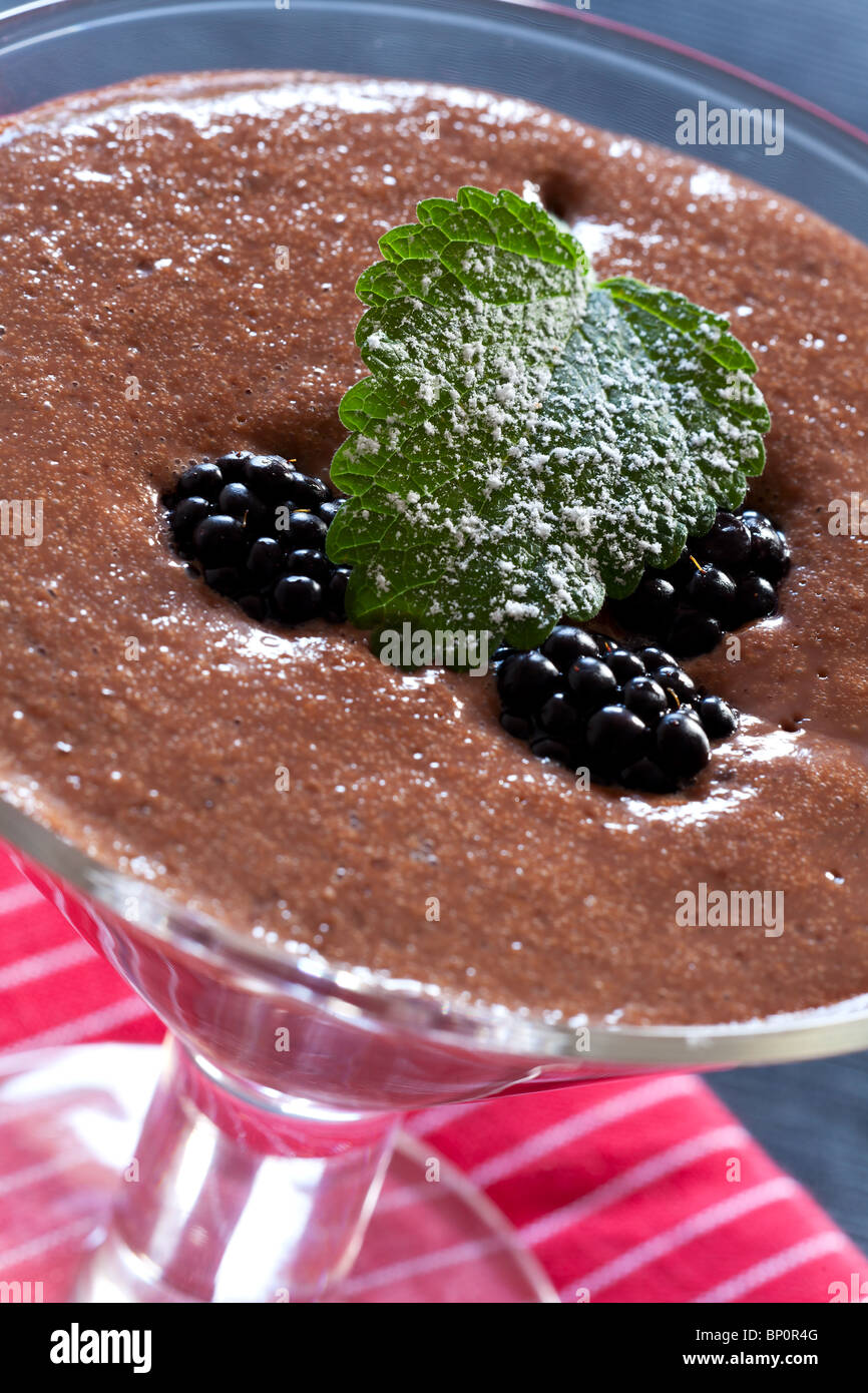 chocolate pudding in a fancy glass Stock Photo - Alamy