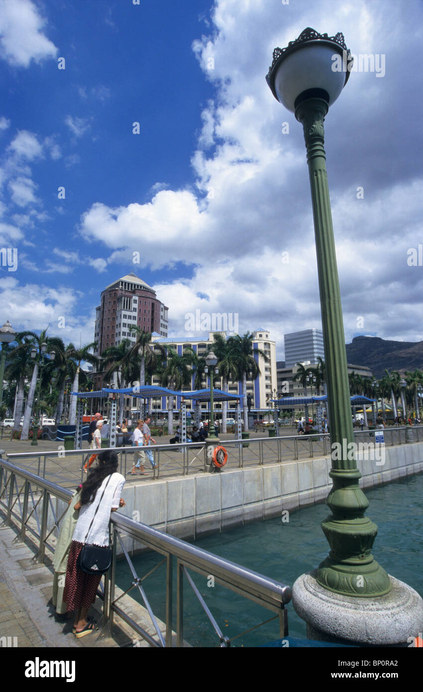 Caudon waterfront, Port Louis harbor, Mauritius Island,Indian Ocean ...