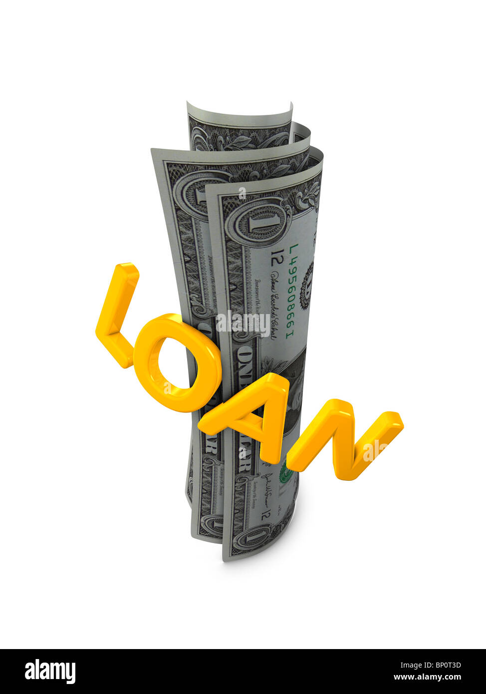 3d image, conceptual Loan, isolated over white background Stock Photo ...