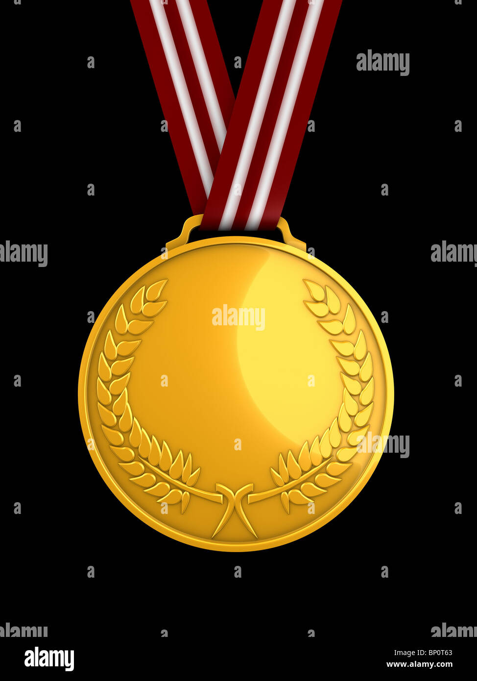 3d image, shiny gold medal Stock Photo - Alamy