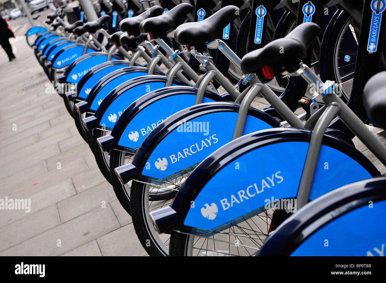 Bicycle Hire scheme (Boris bikes) in London sponsored by Barclays Stock ...