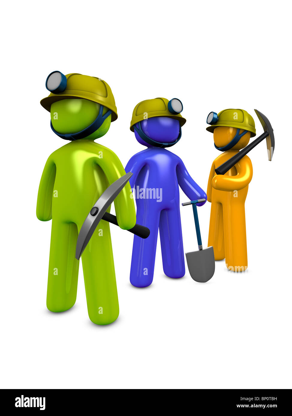 3d image, conceptual, miner, mineworkers Stock Photo - Alamy