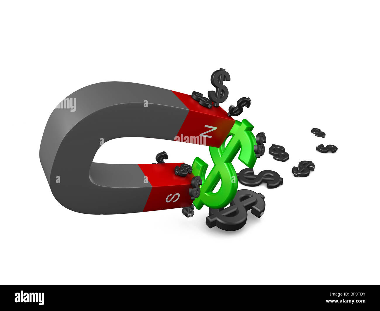 3d image, conceptual money magnet Stock Photo - Alamy