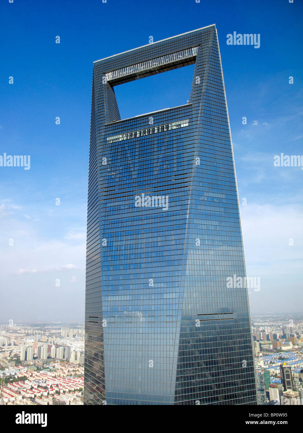 China, Shanghai, Pudong district, World Financial Center Stock Photo ...