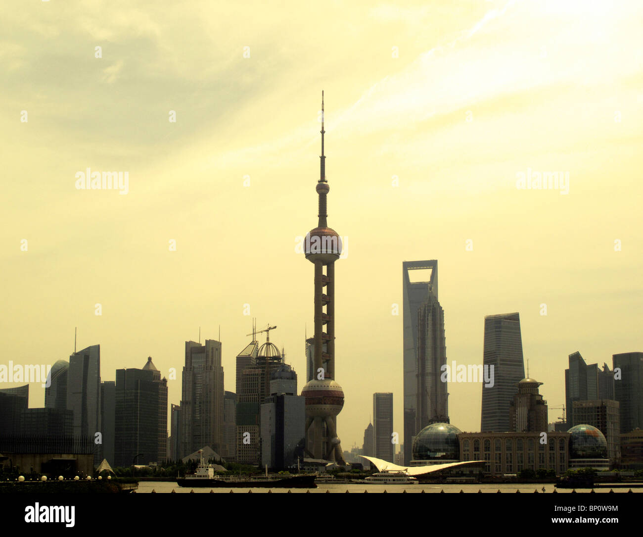China, Shanghai, Pudong district, World Financial Center and Oriental ...