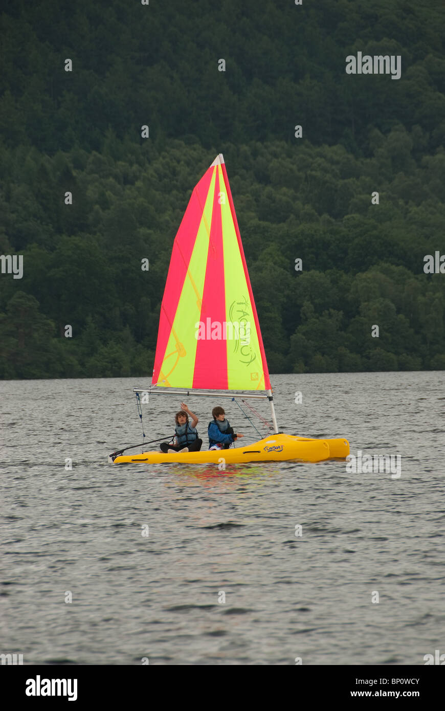 Sail boat on Coniston Water Stock Photo - Alamy