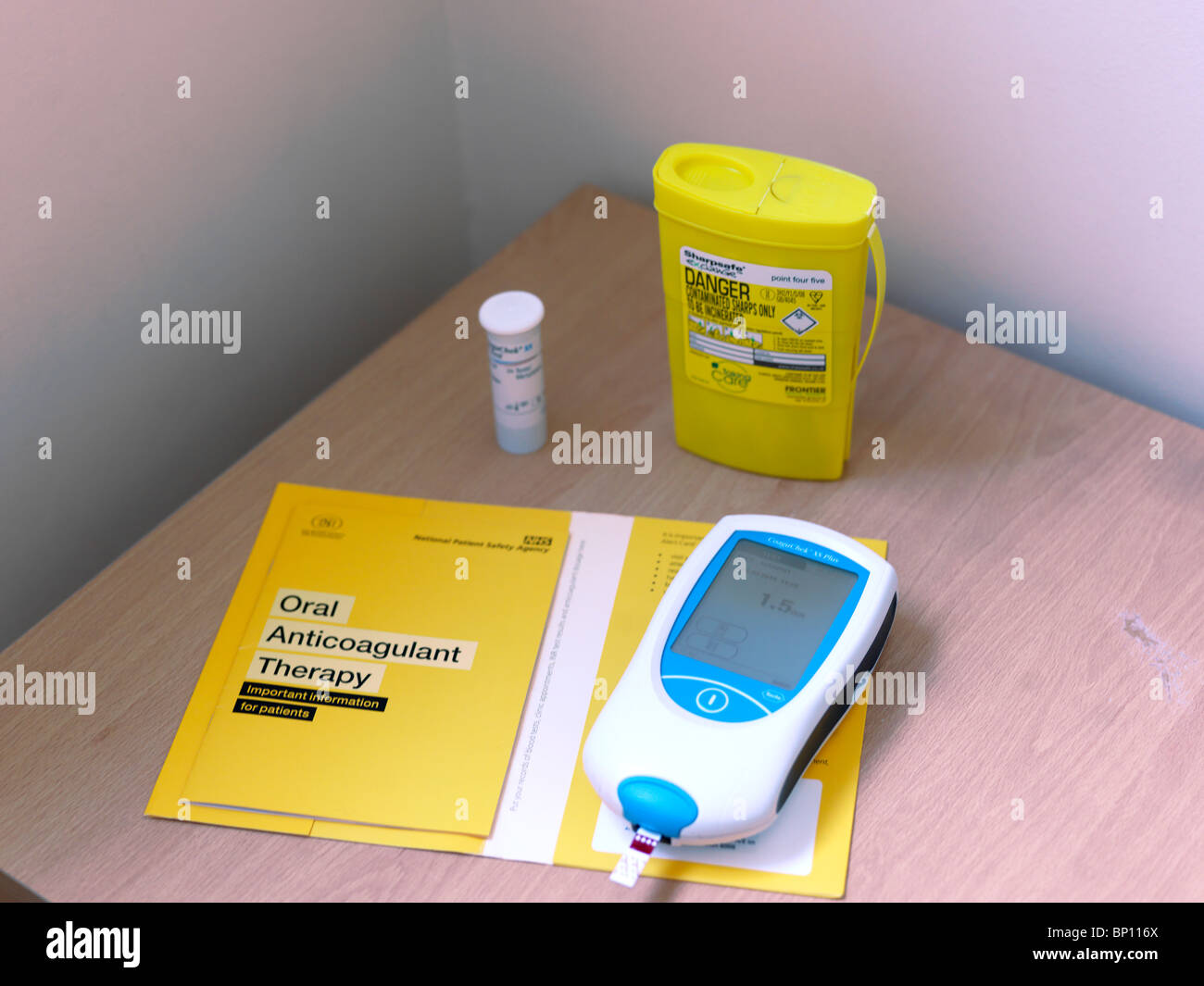Anticoagulant Therapy INR Blood Test Monitor Stock Photo - Alamy