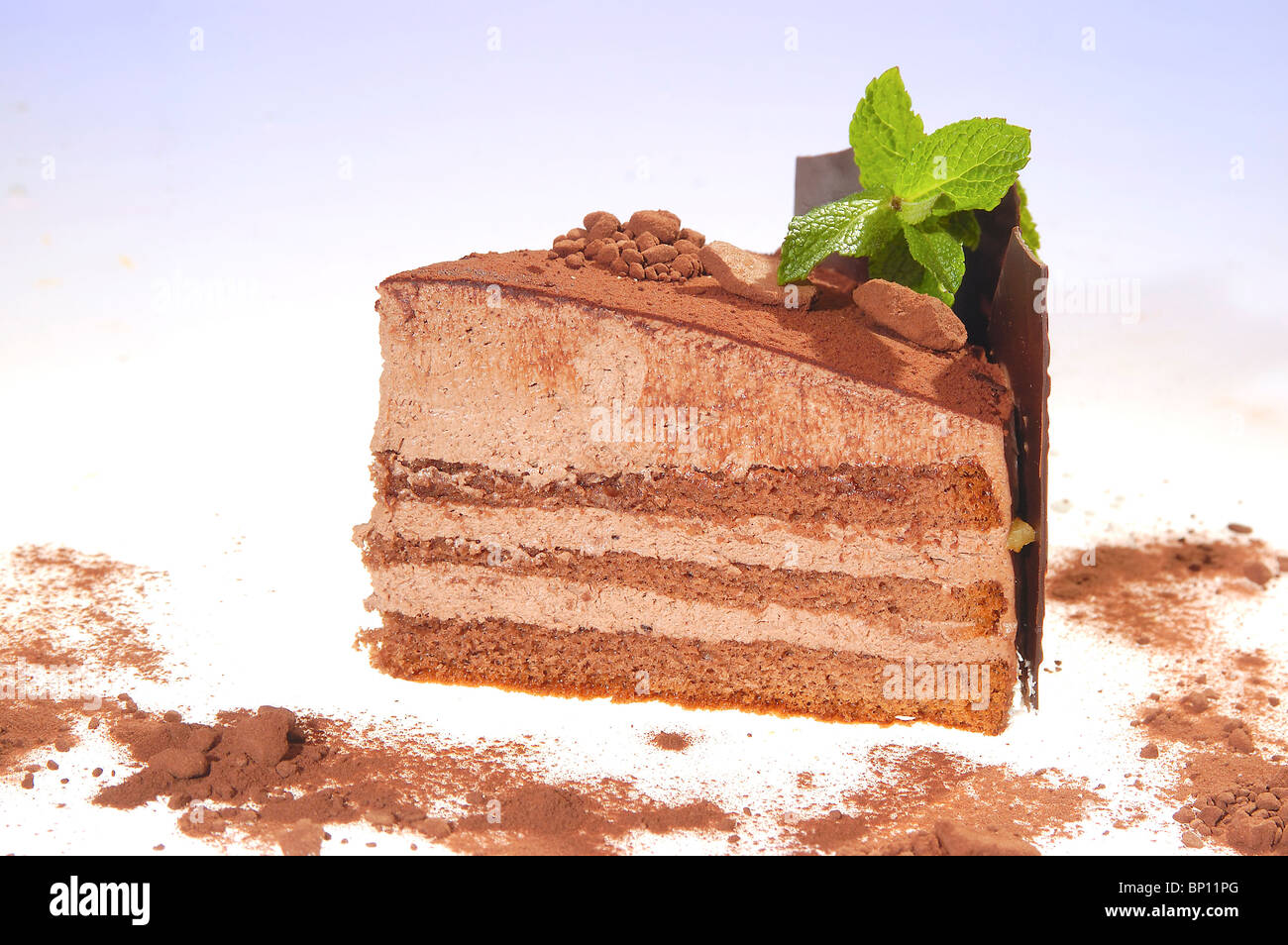 Chocolate cake w grounded coconut and cocoa powder Stock Photo - Alamy