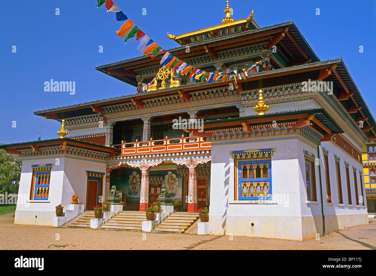 France, Burgundy, Saône et Loire, Dashang Kagyu Ling tibetan monastery ...