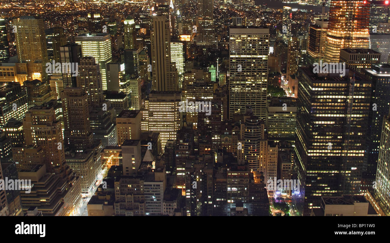 New York City from above at night Stock Photo - Alamy