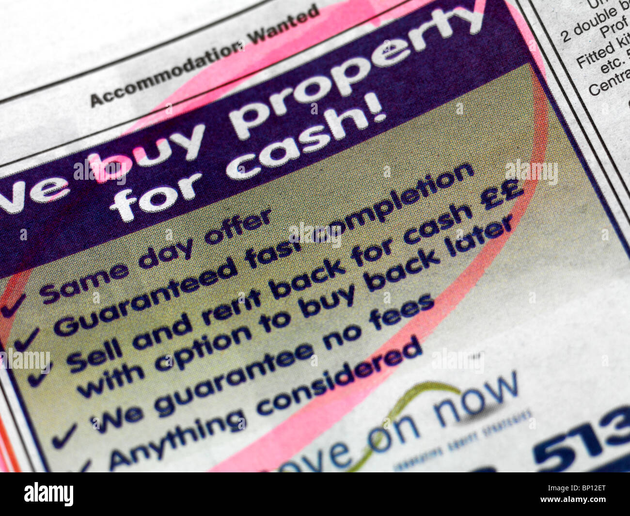 Ringed Newspaper Ad on the Property Pages of a Newspaper Property for ...