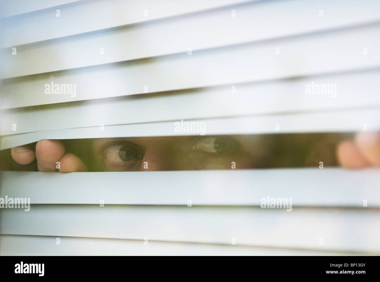 Man Opening Window Blinds High Resolution Stock Photography and Images ...
