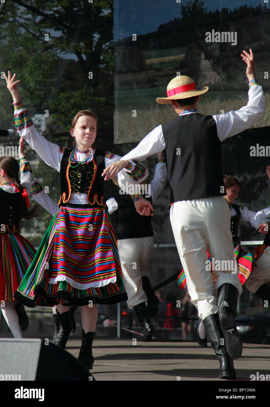 Poland, Warsaw, folklore show, dancers Stock Photo - Alamy