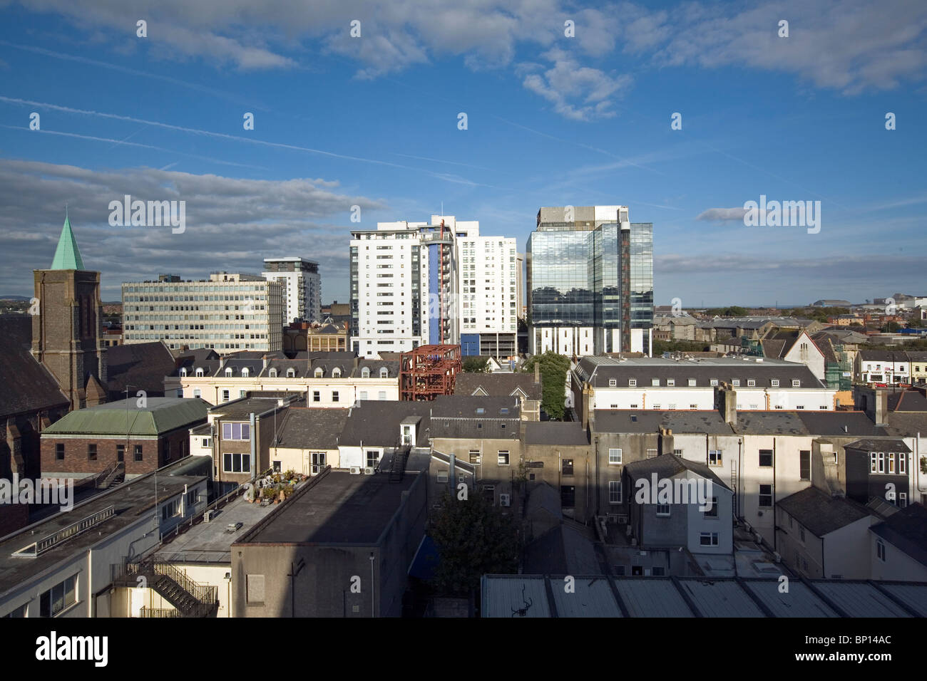 Cardiff Skyline 2009 from above St Davids 2 Stock Photo - Alamy