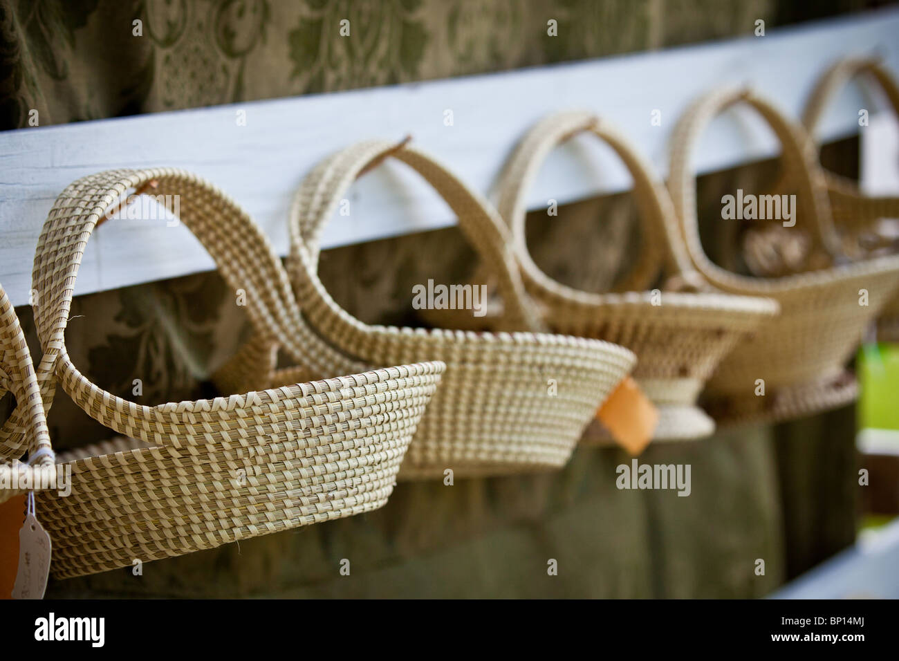 Gullah sweetgrass baskets on display in Mt Pleasant, SC Stock Photo - Alamy