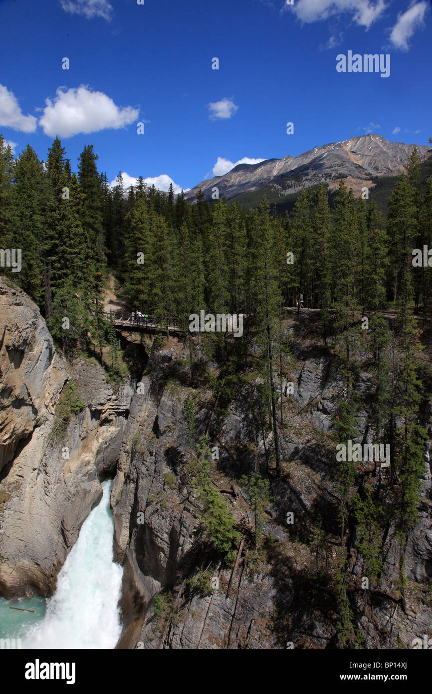 Canada, Alberta, Jasper National Park, Sunwapta River Falls Stock Photo ...