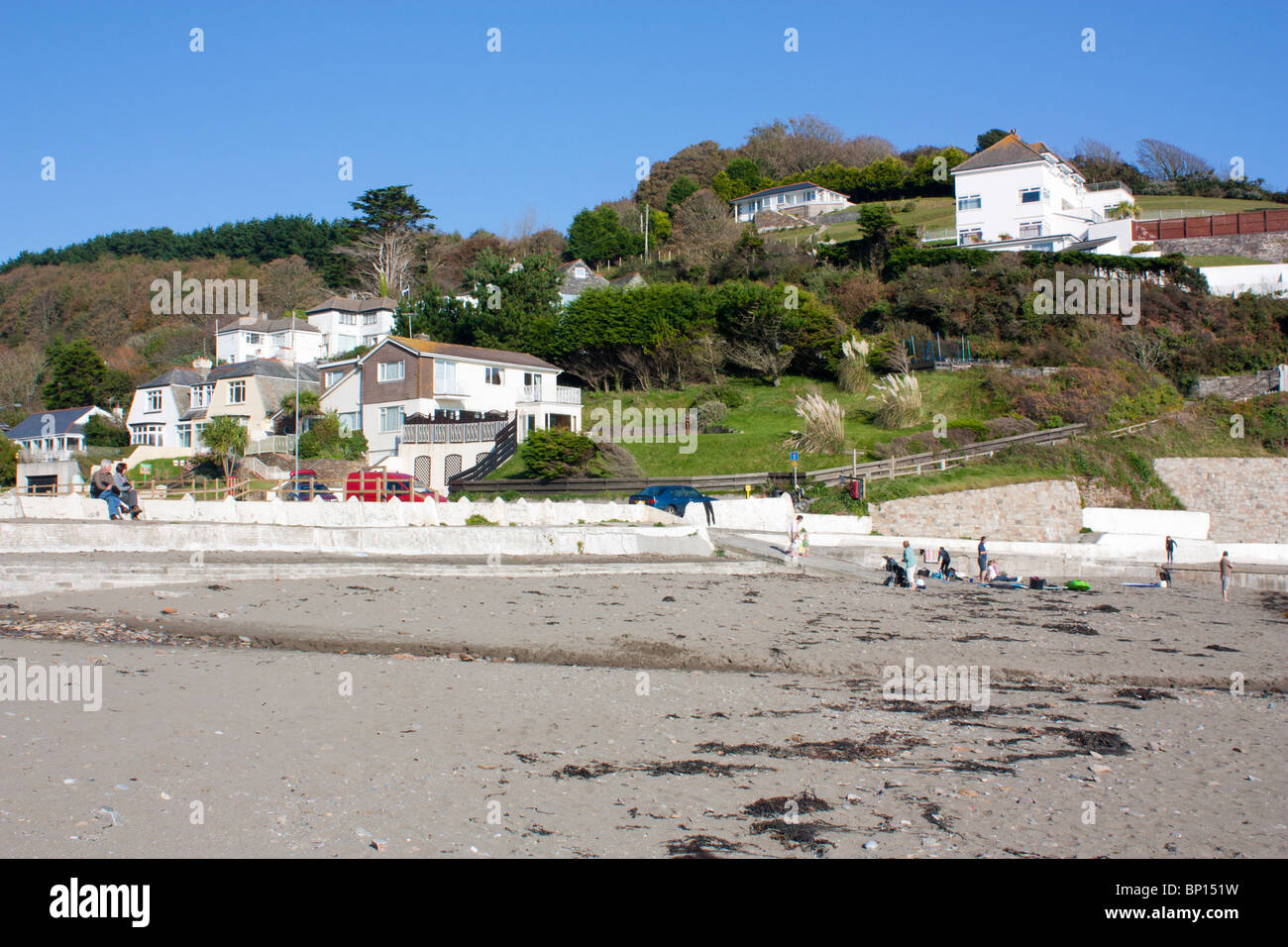 Beach at Millendreath Cornwall England Stock Photo - Alamy