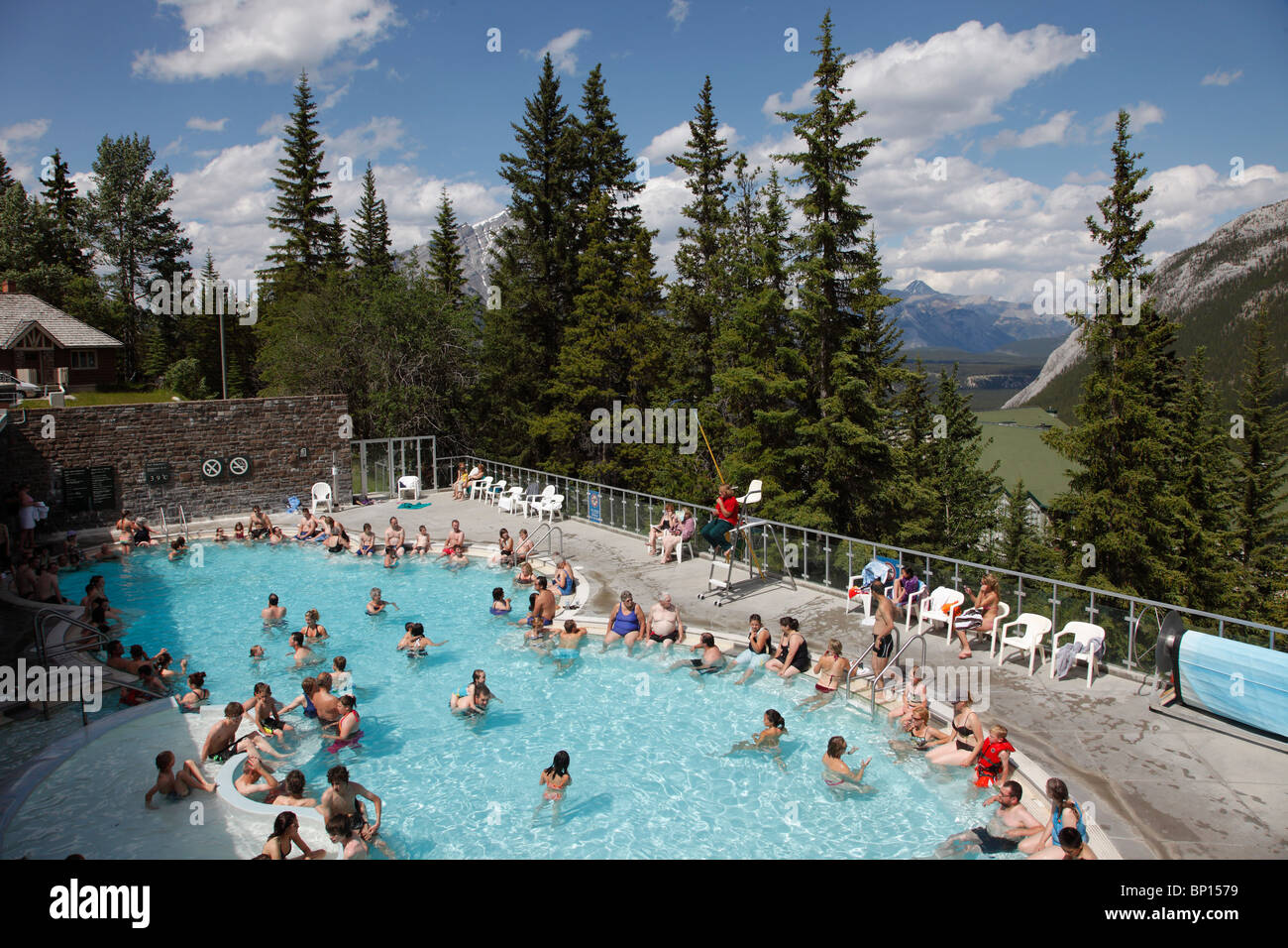 Canada, Alberta, Banff National Park, Upper Hot Springs Pool Stock ...