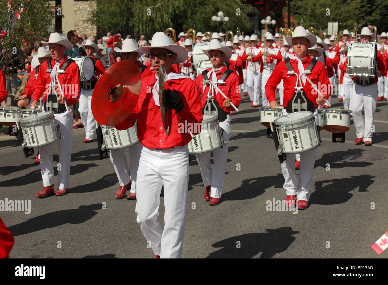 Canada, Alberta, Banff, Canada Day Parade, marching band Stock Photo ...