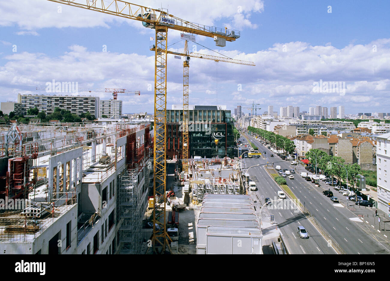 France, Paris region, Villejuif, building site of LCL bank headquarters ...