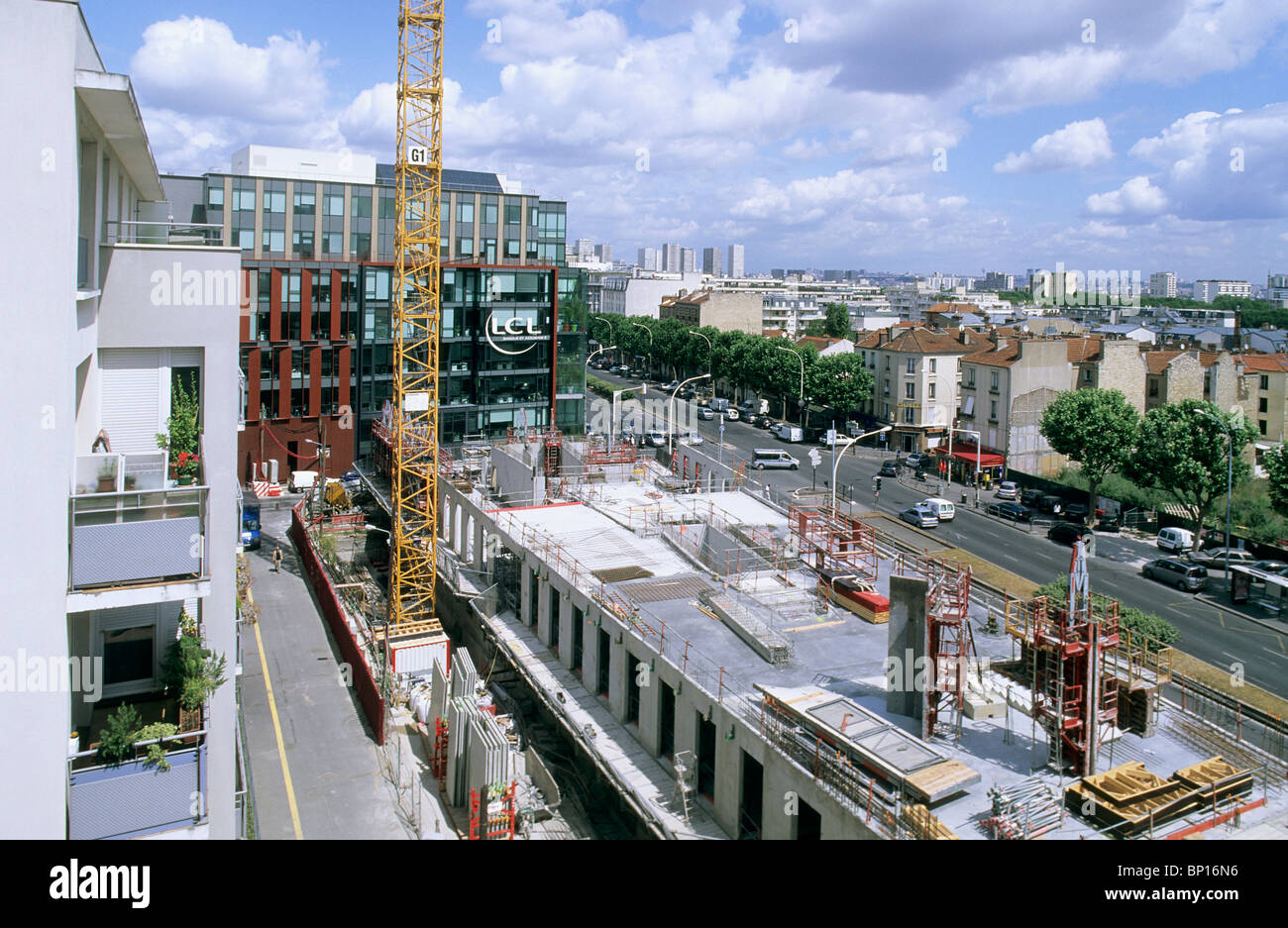 France, Paris region, Villejuif, building site of LCL bank headquarters ...