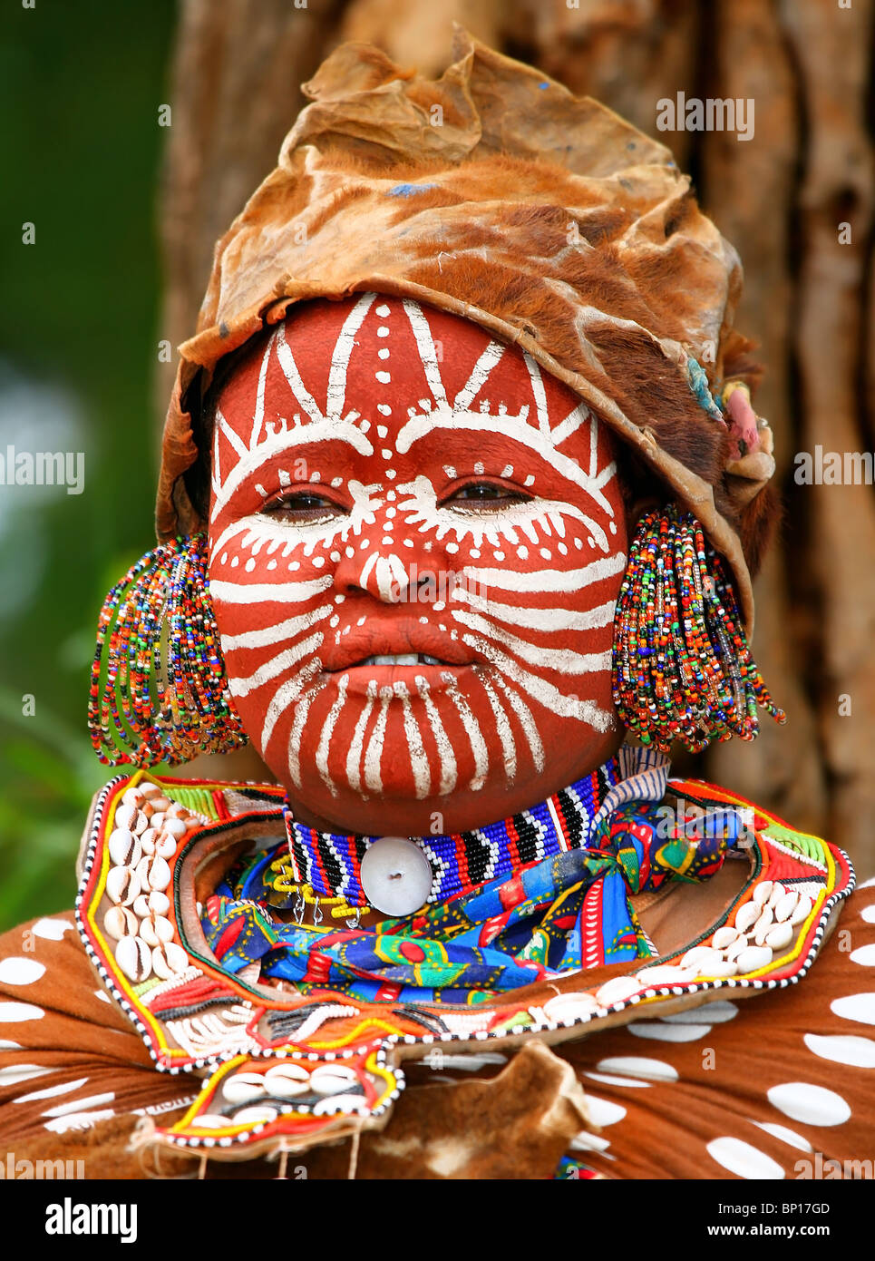 Portrait of an African woman with traditionally painted face Stock ...
