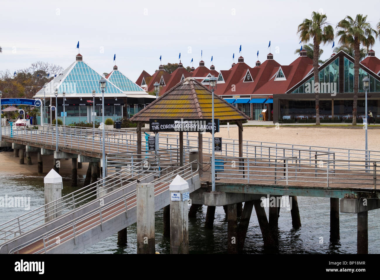 Pier leading to Coronado Ferry Landing in San Diego California Stock ...