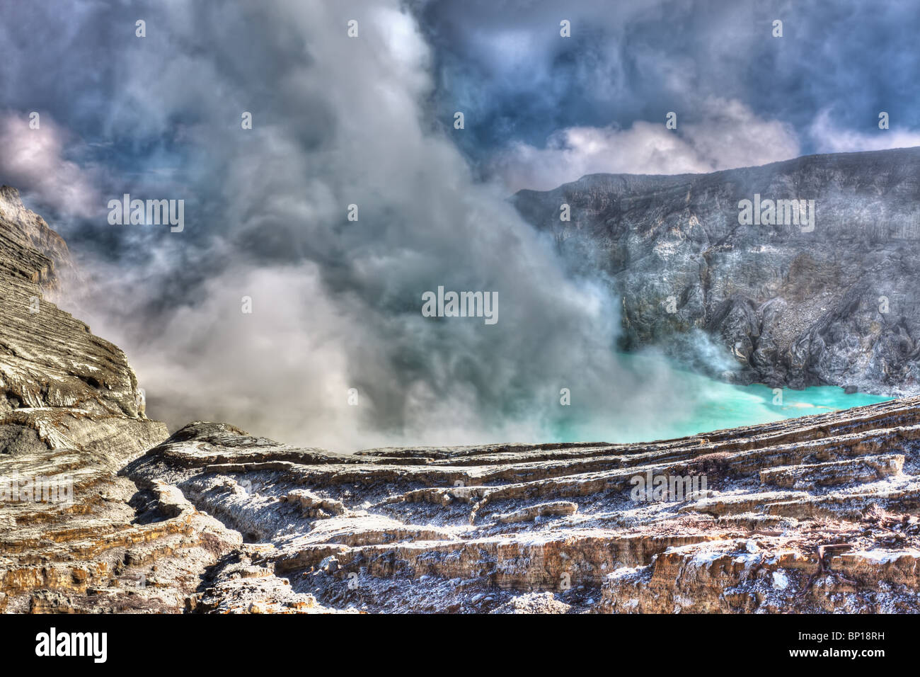 Crater of volcano Ijen. Java. Indonesia Stock Photo - Alamy