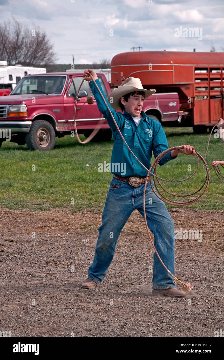 Teen boy with lariat hi-res stock photography and images - Alamy