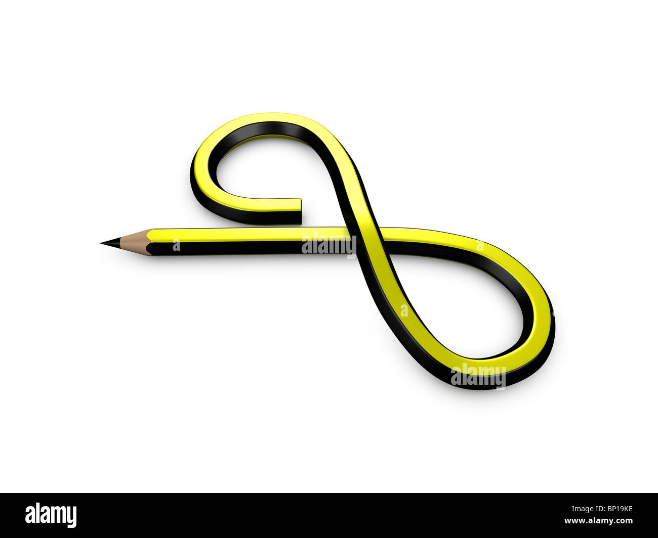 3d image Conceptual pencil, infinity symbol Stock Photo - Alamy