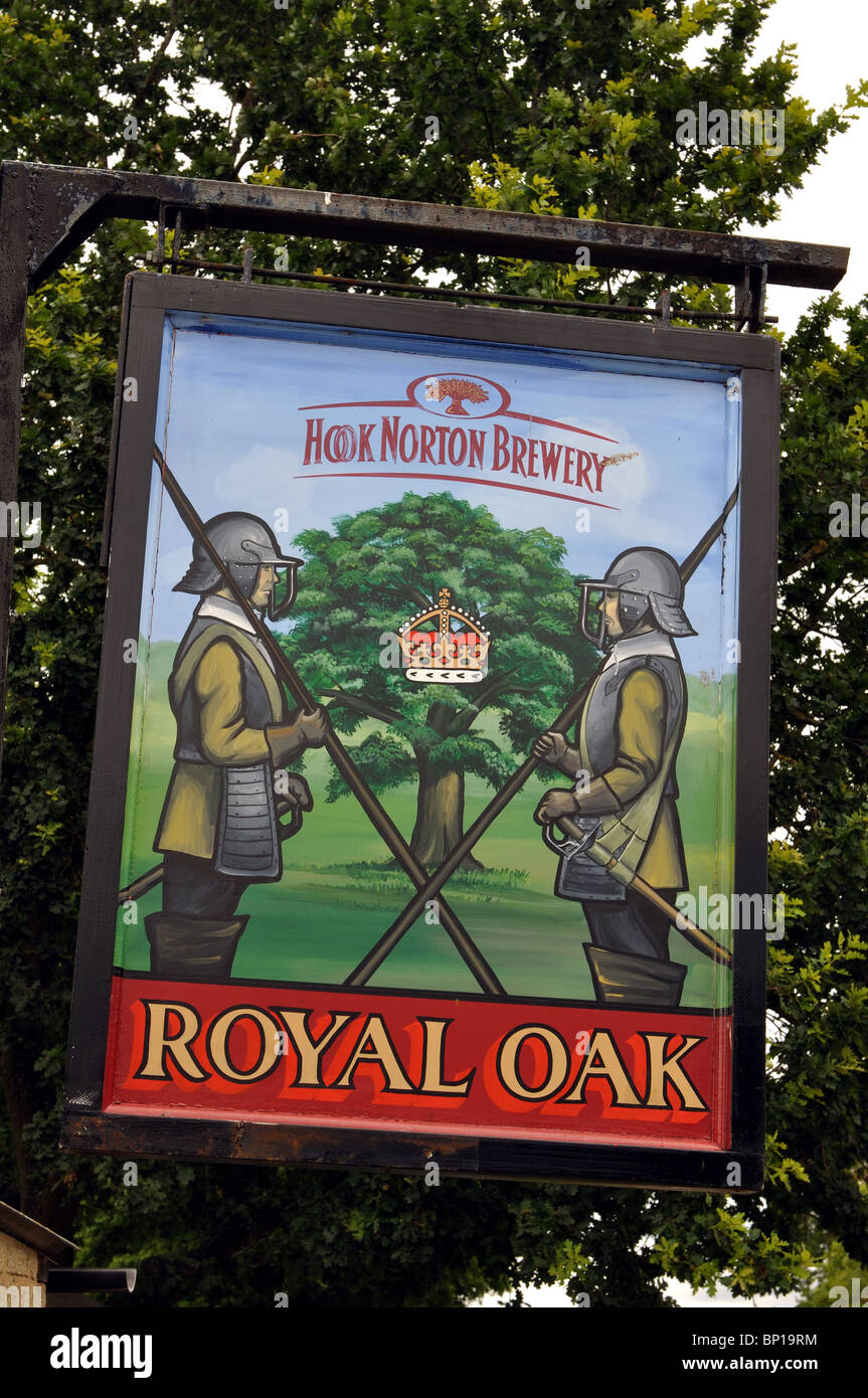 Royal Oak pub sign, Whatcote, Warwickshire, England, UK Stock Photo - Alamy