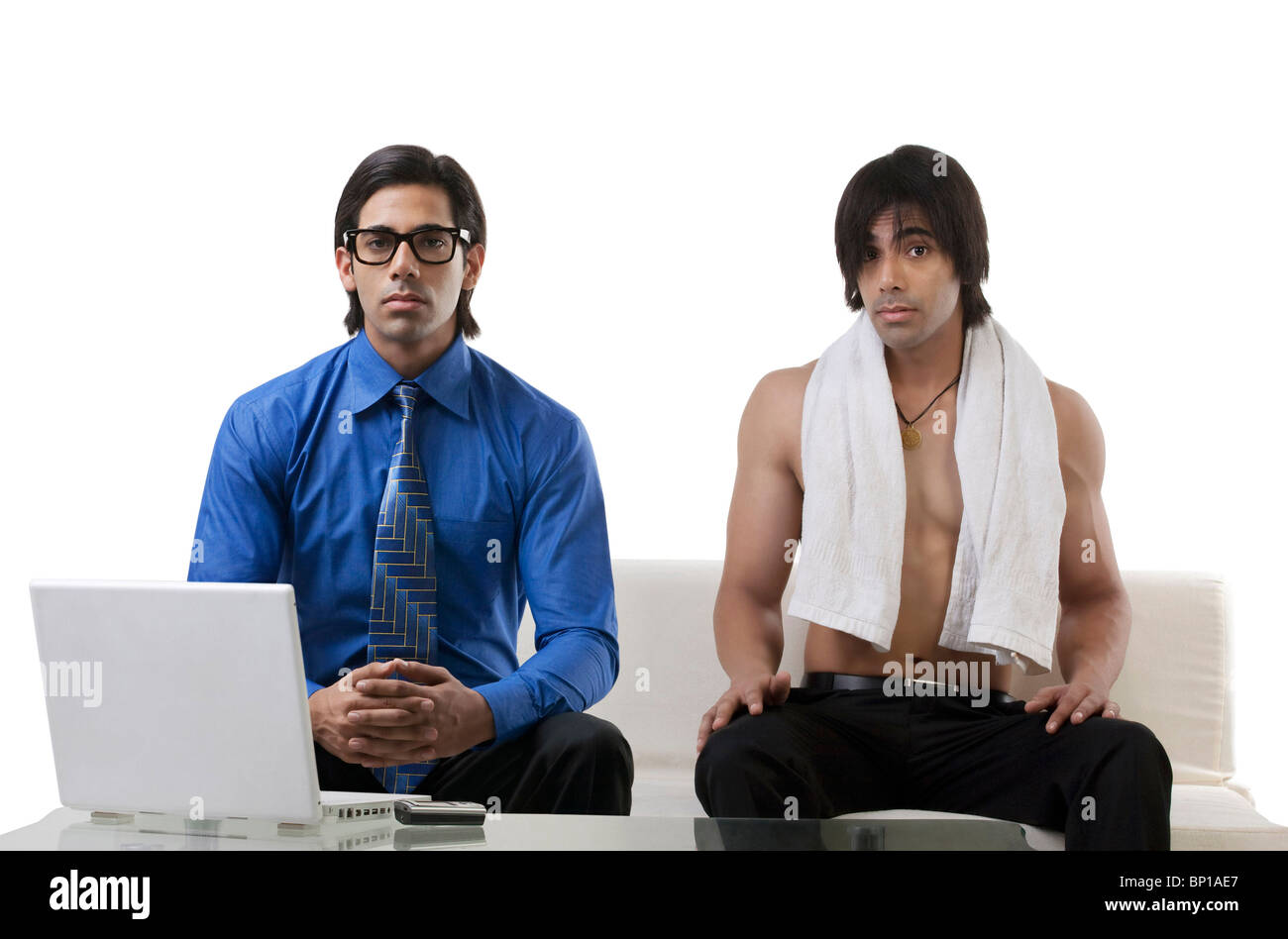 Two men posing together Stock Photo - Alamy